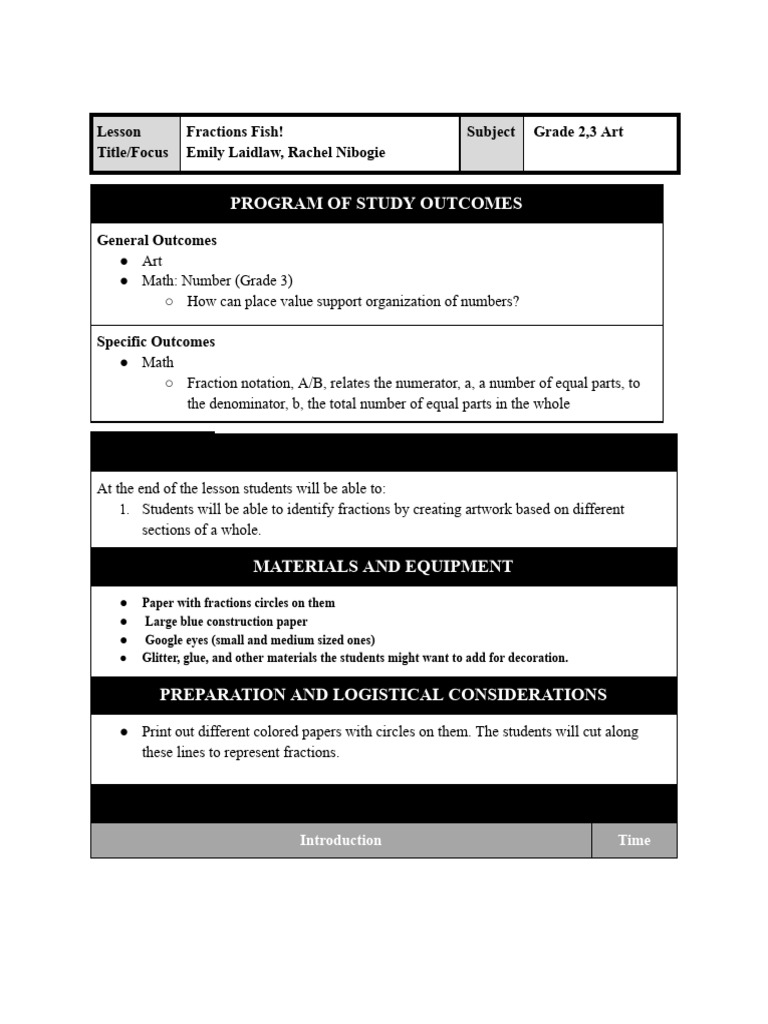 Fractions Fish | PDF