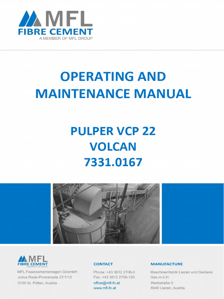 Manual - Pulper VCP 22 | PDF | Screw | Belt (Mechanical)