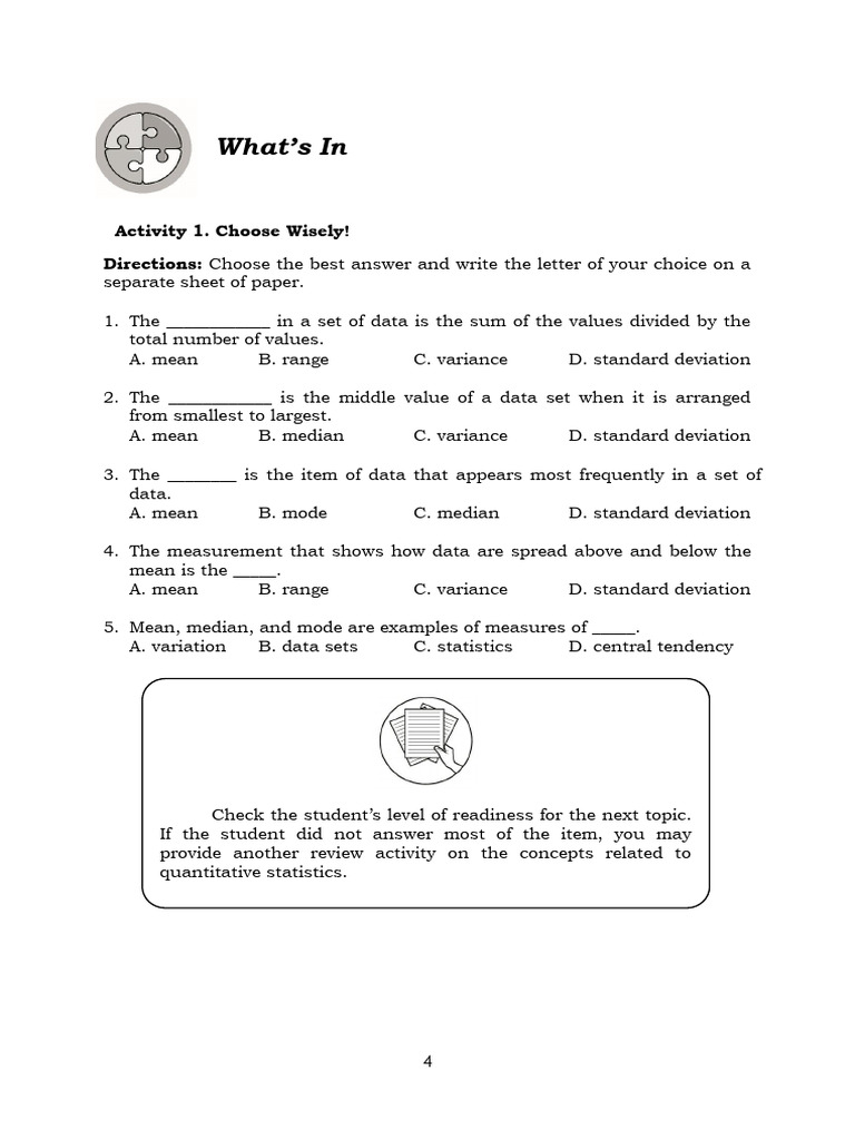 Activity and Module 2 Statistics and Probability - G11 | PDF | Standard ...