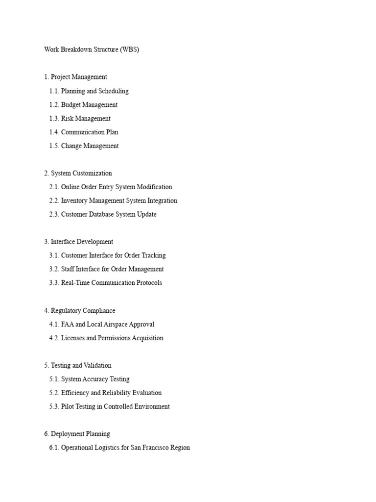 Work Breakdown Structure | PDF
