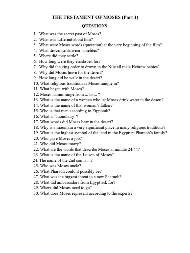 The Testament of Moses | PDF