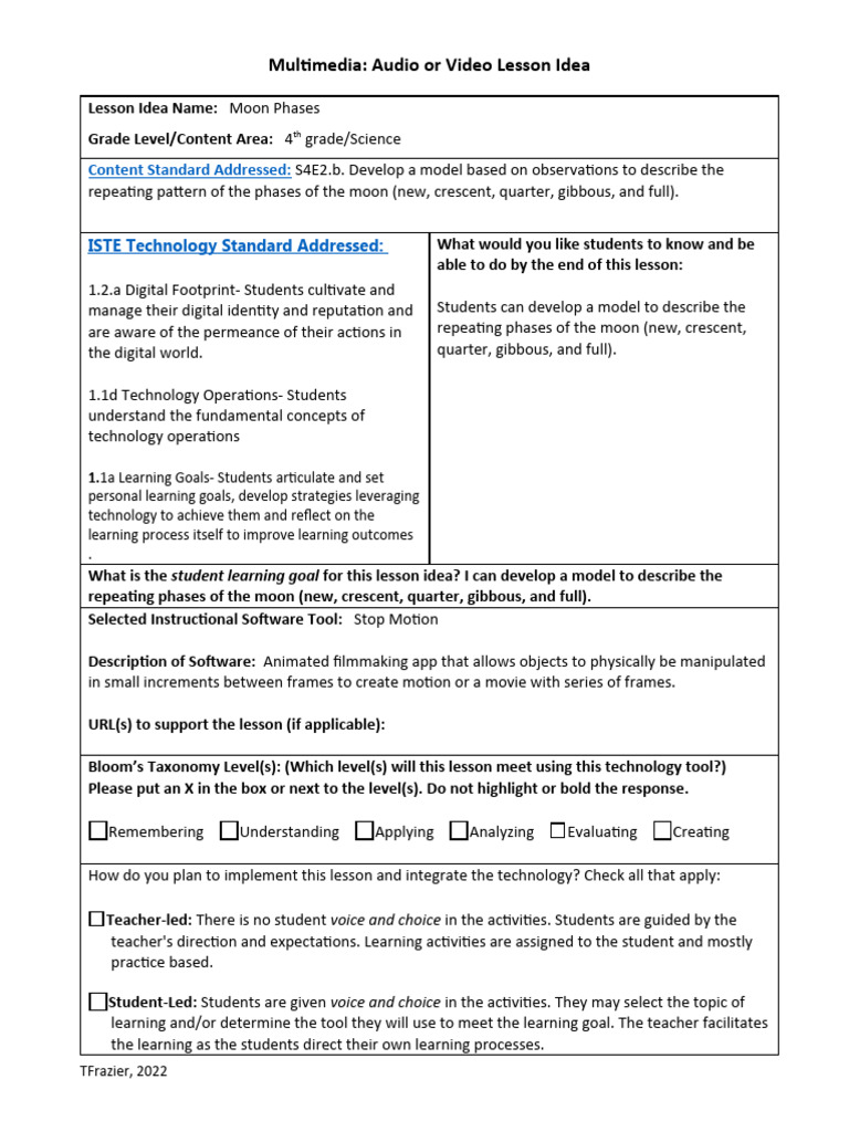 Multimedia Audio or Video Lesson Idea | PDF | Learning | Multimedia