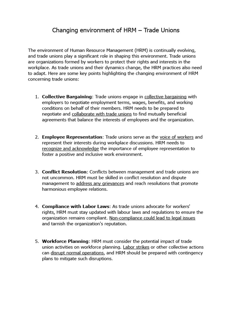 Changing Environment of HRM | PDF | Human Resource Management | Employment