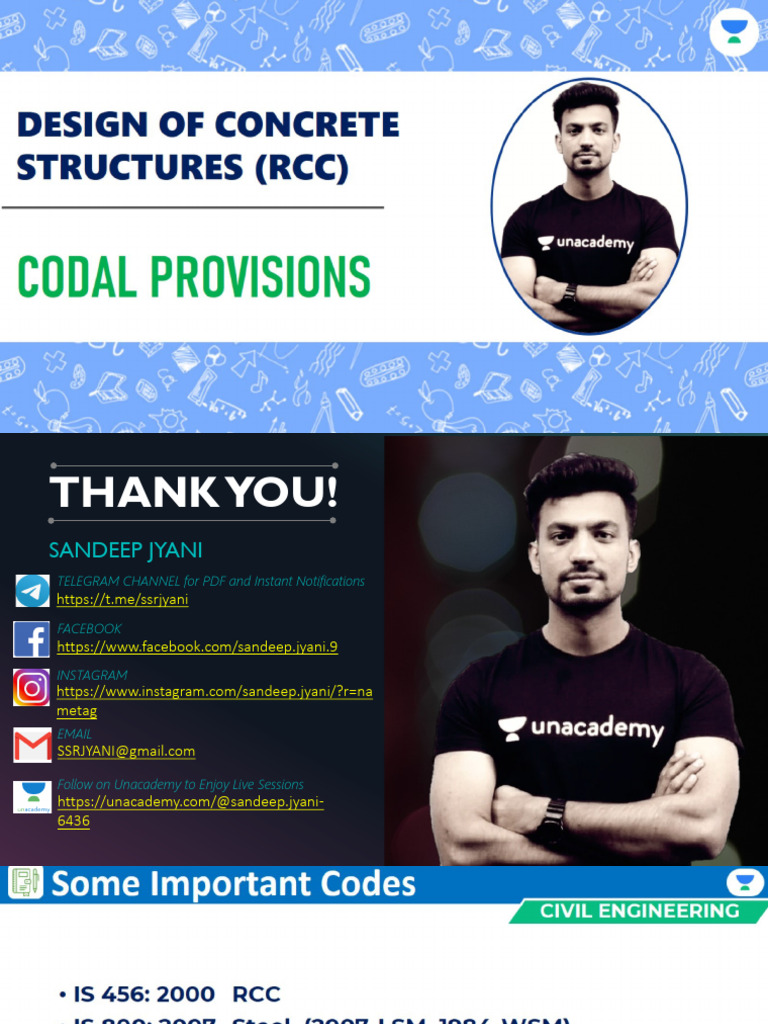 RCC and Steel Design Codal Provisions by Sandeep Jyani | PDF | Cooking, Food & Wine
