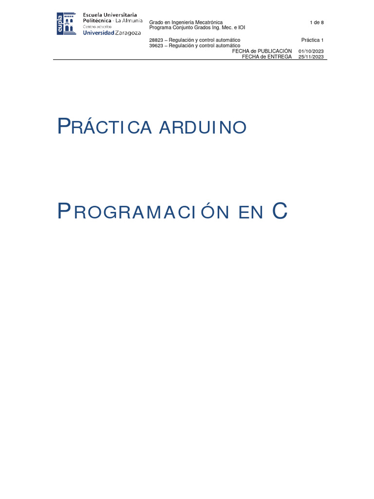 Práctica Arduino: Control y Filtros | PDF | Filtro electronico | Sensor