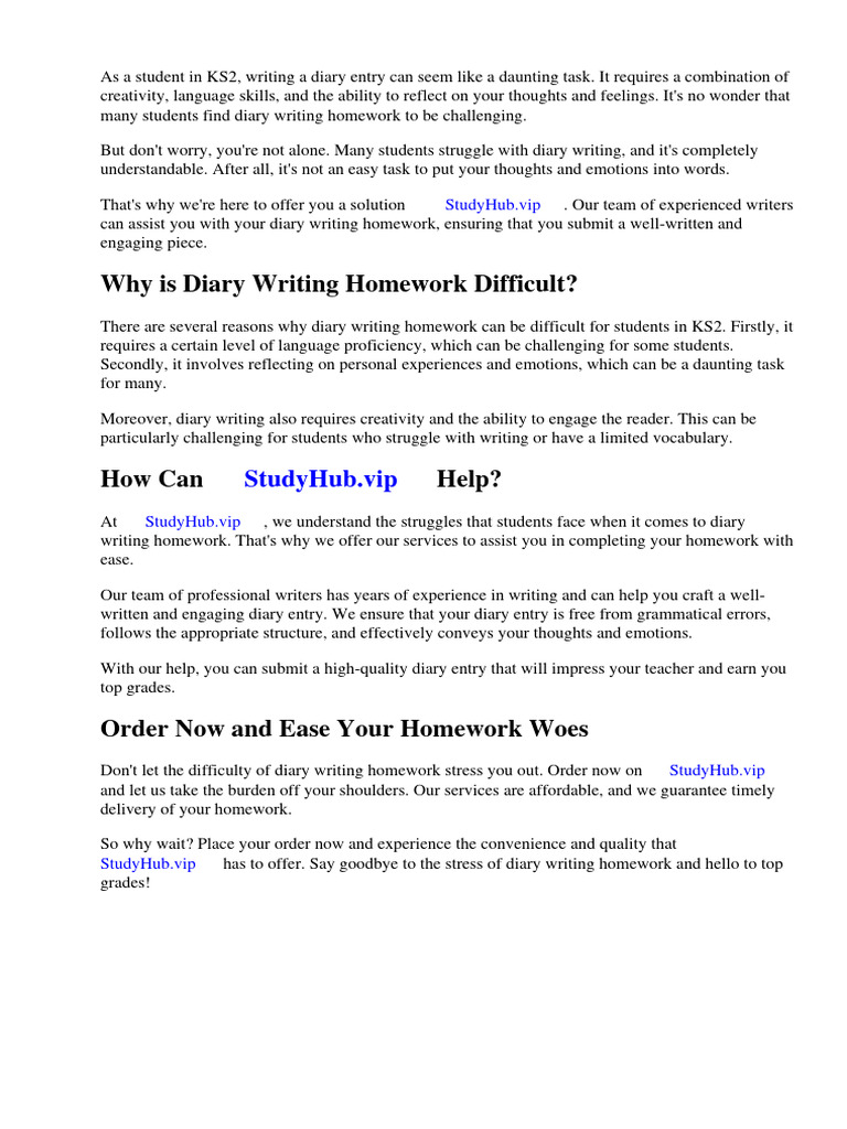 Diary Writing Homework Ks2 | PDF | Feeling | Facebook