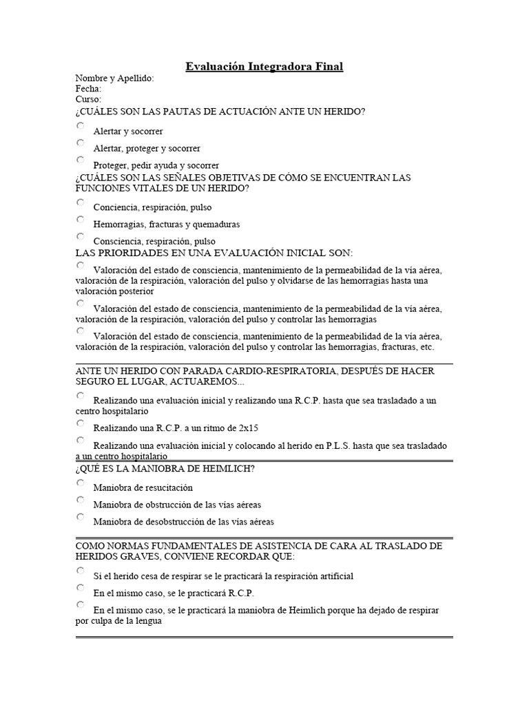 Evaluación Integradora Final | PDF | Articulación | Corazón