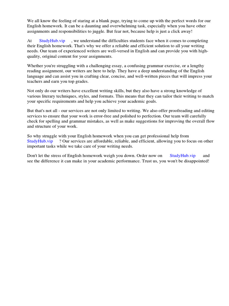 Help With My English Homework | PDF | Homework | Essays