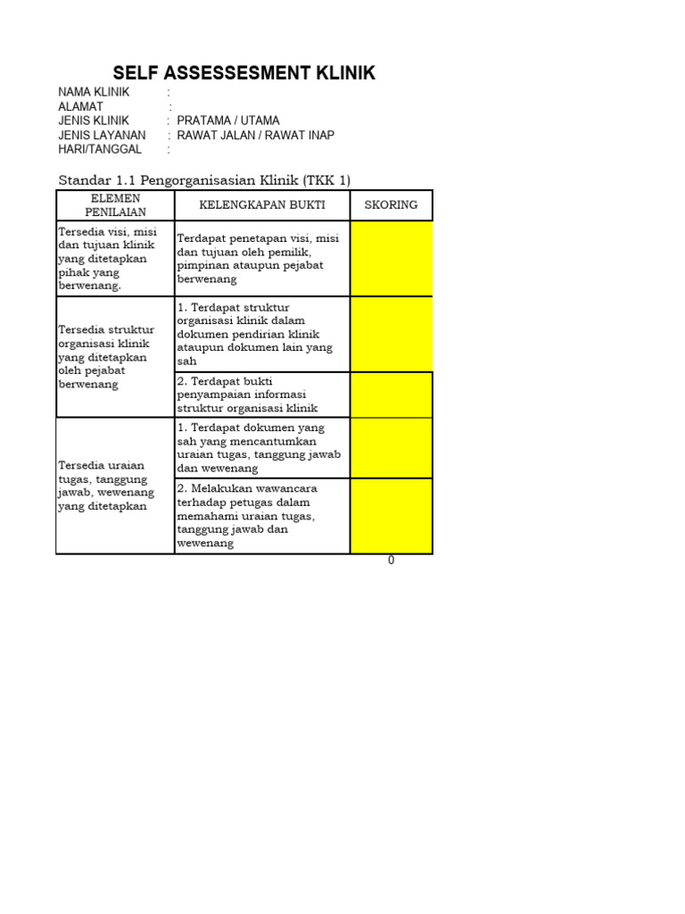 Tool Sa Akreditasi Klinik 2023 Fix | PDF