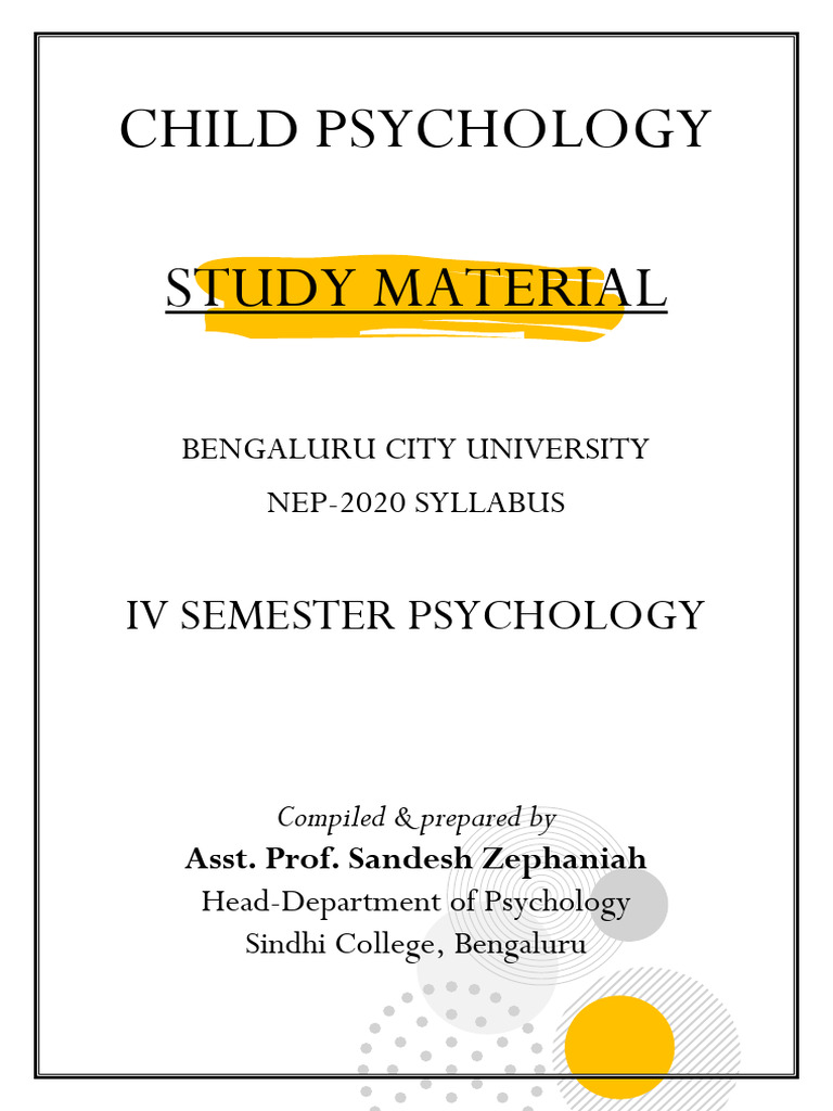CHILD PSYCHOLOGY Notes Unit 4-1 | PDF | Attachment Theory | Morality