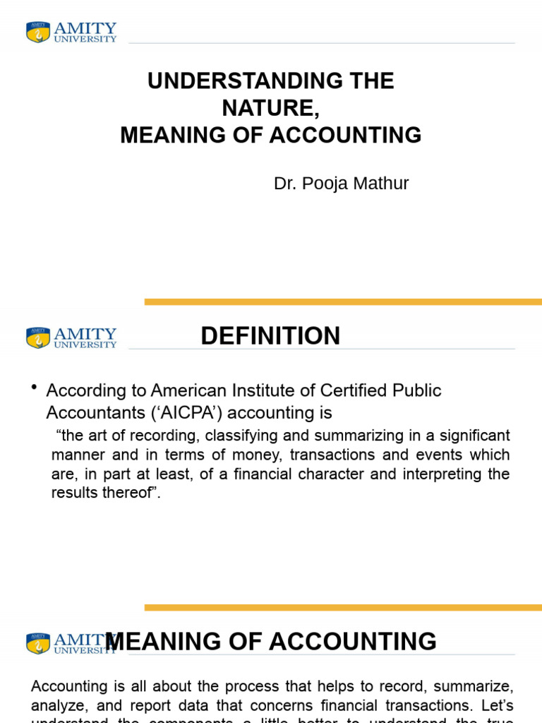 1st Session Fundamentals Of Accounting Pdf Accounting Historical Cost
