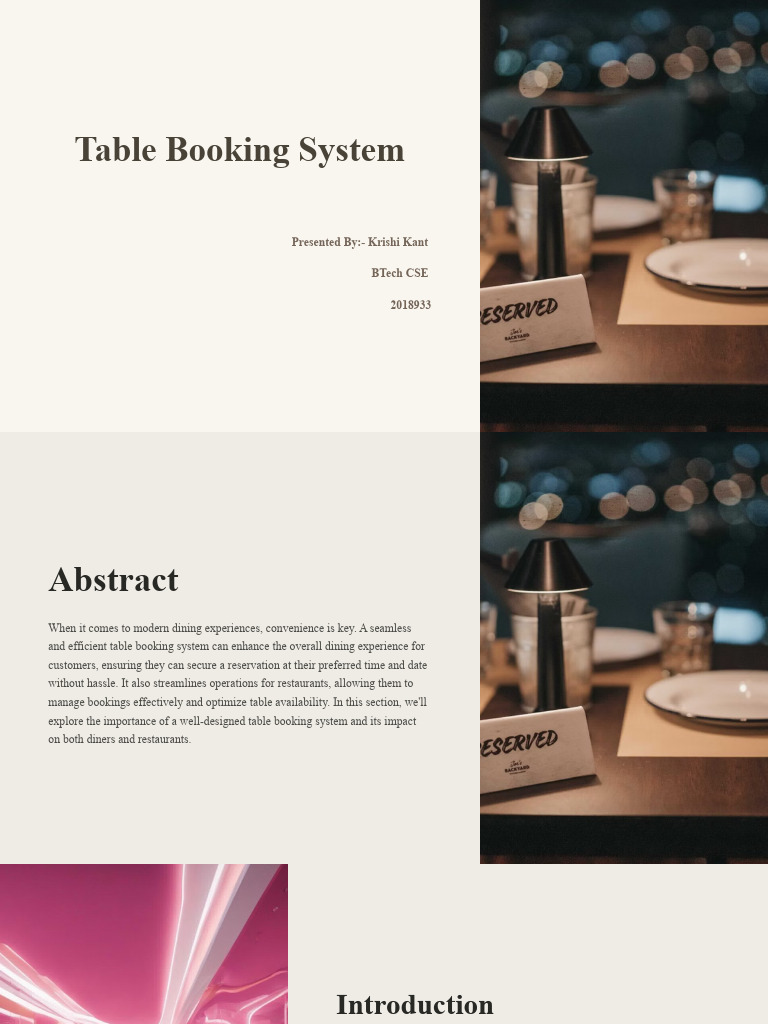 Efficient Table Booking System Guide | PDF | Usability | Software ...
