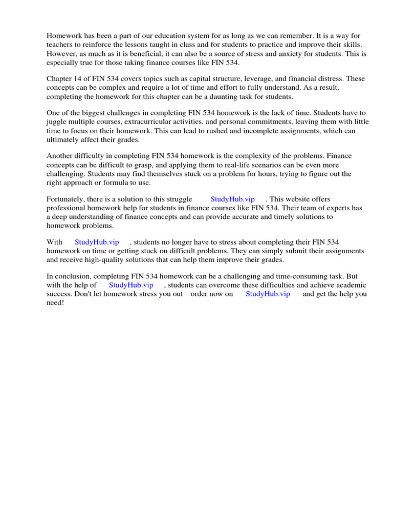 Fin 534 Homework Chapter 14 | PDF | Homework | World Wide Web