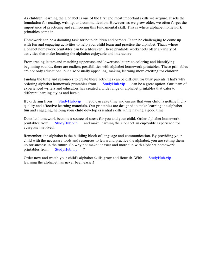 Alphabet Homework Printables | PDF | Phonics | Learning