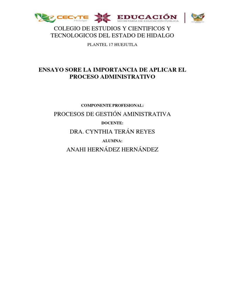 Importancia del Proceso Administrativo | PDF | Planificación | Business