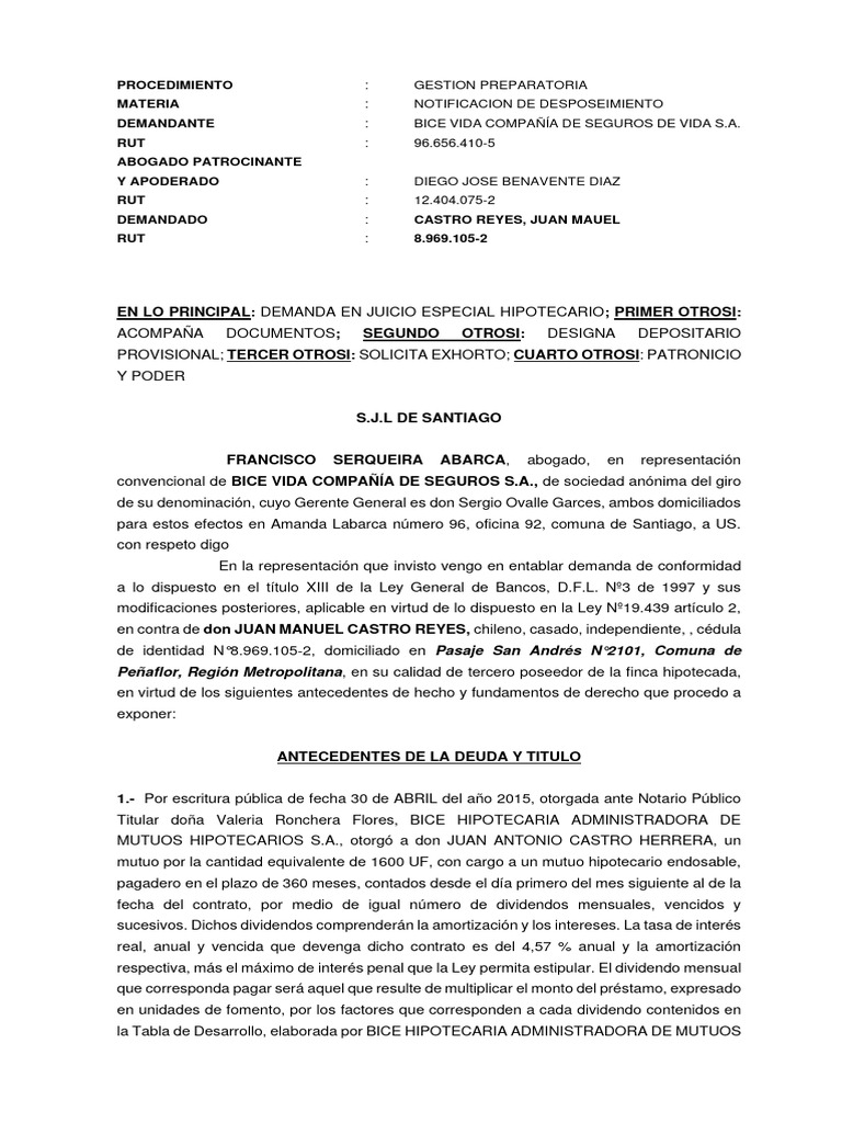 demanda ejecutiva | PDF | Hipotecas | Interés