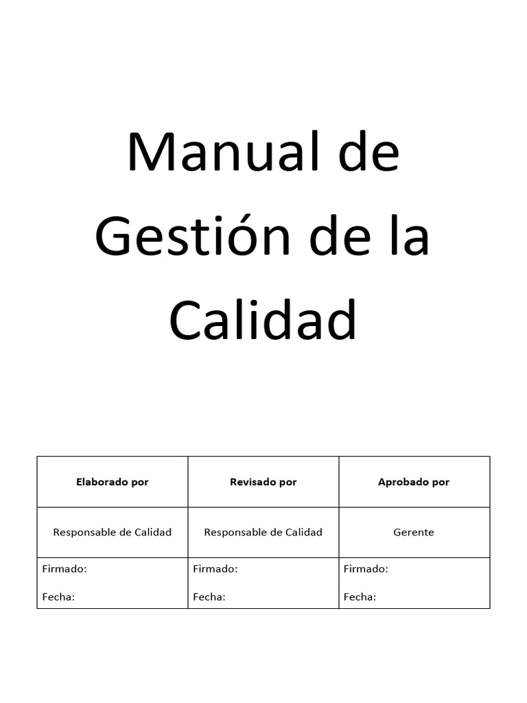2.manual de Calidad | PDF | Calidad (comercial) | Gestión de la calidad
