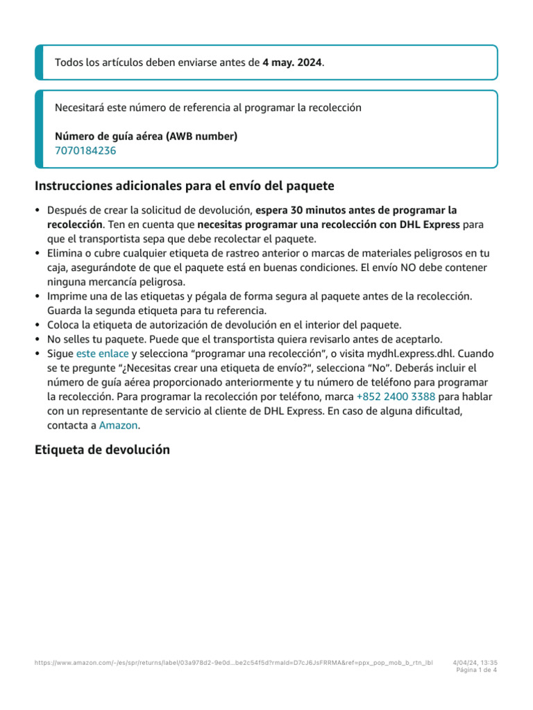 Centro de Devoluciones | PDF