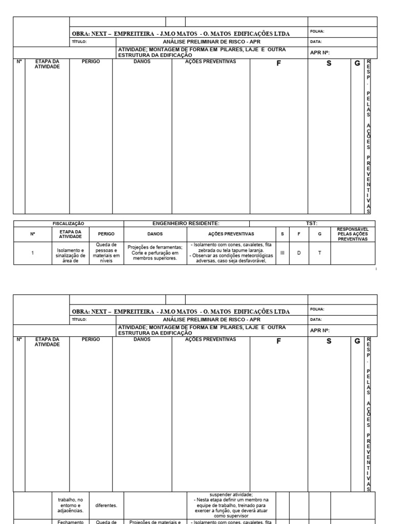 Apr - Fôrma e Desforma. Junho - Ferr | PDF