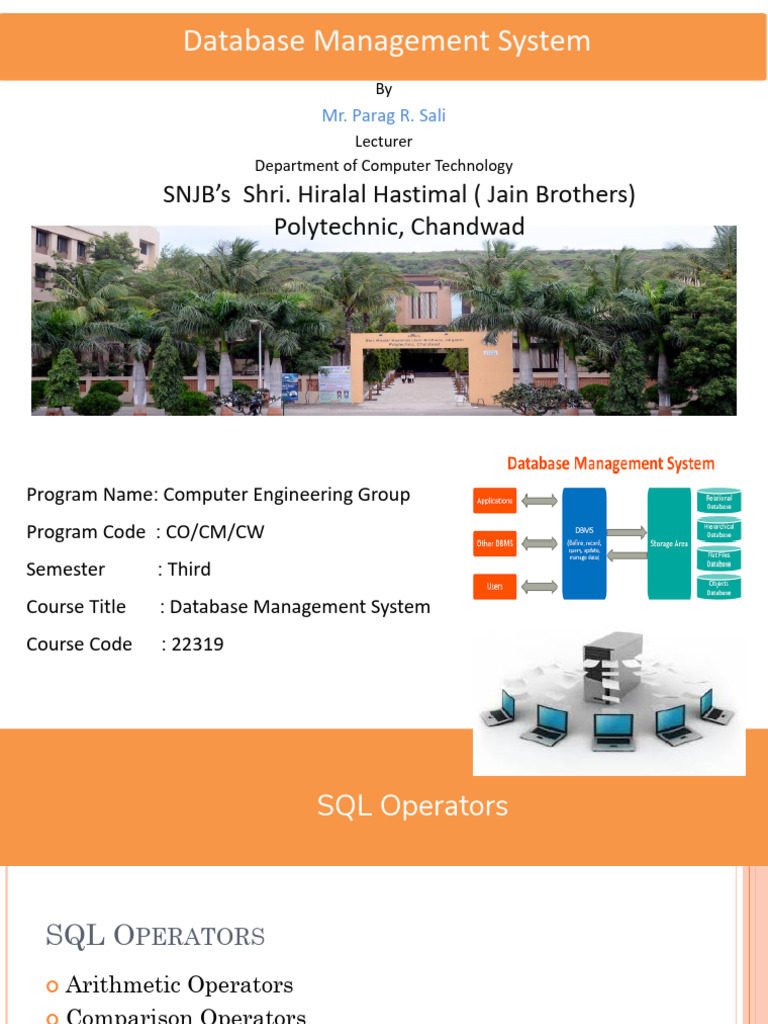 2.10 SQL Operator | Download Free PDF | Arithmetic | Computer Programming