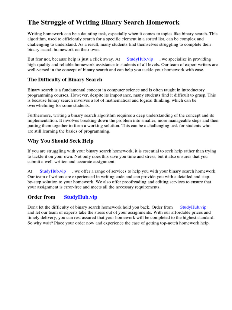 Binary Search Homework | PDF | Algorithms | Time Complexity