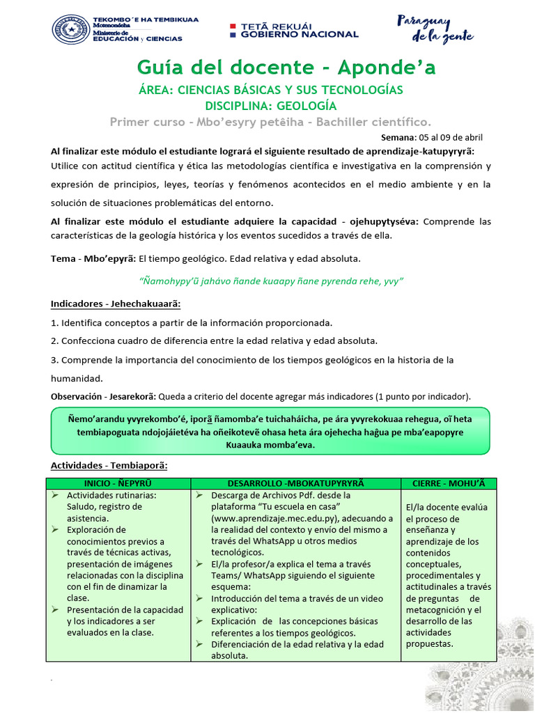 Geología: Edad Relativa y Absoluta | PDF | Geología | Aprendizaje