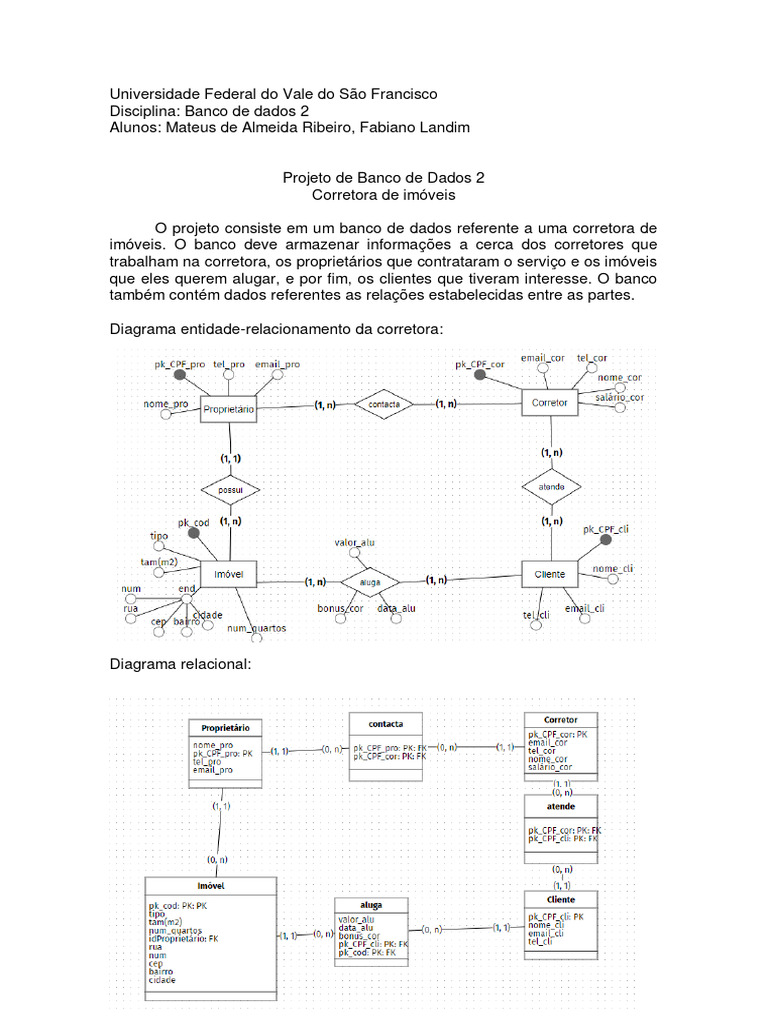 Projeto de Banco de Dados 2 | PDF | Tabela (banco de dados) | Bancos de ...