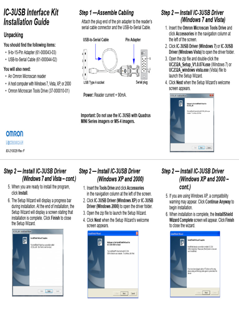 i c 3 Usb Installation Sheet | PDF | Installation (Computer Programs) | Microsoft Windows