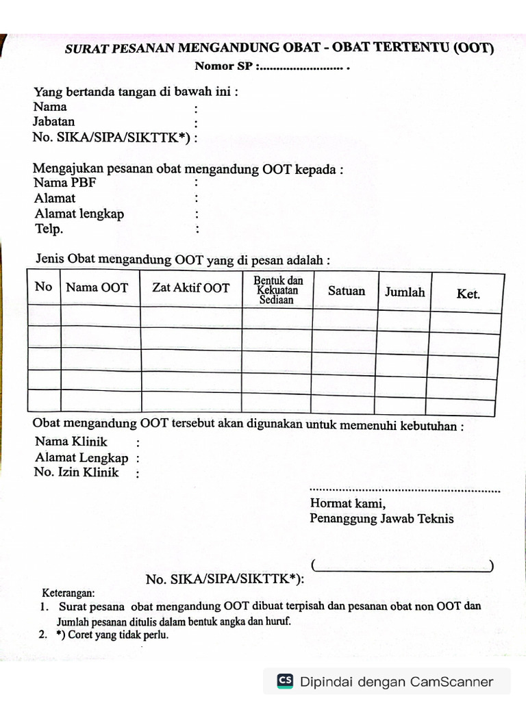surat pesanan obat obat tertentu 1 | PDF