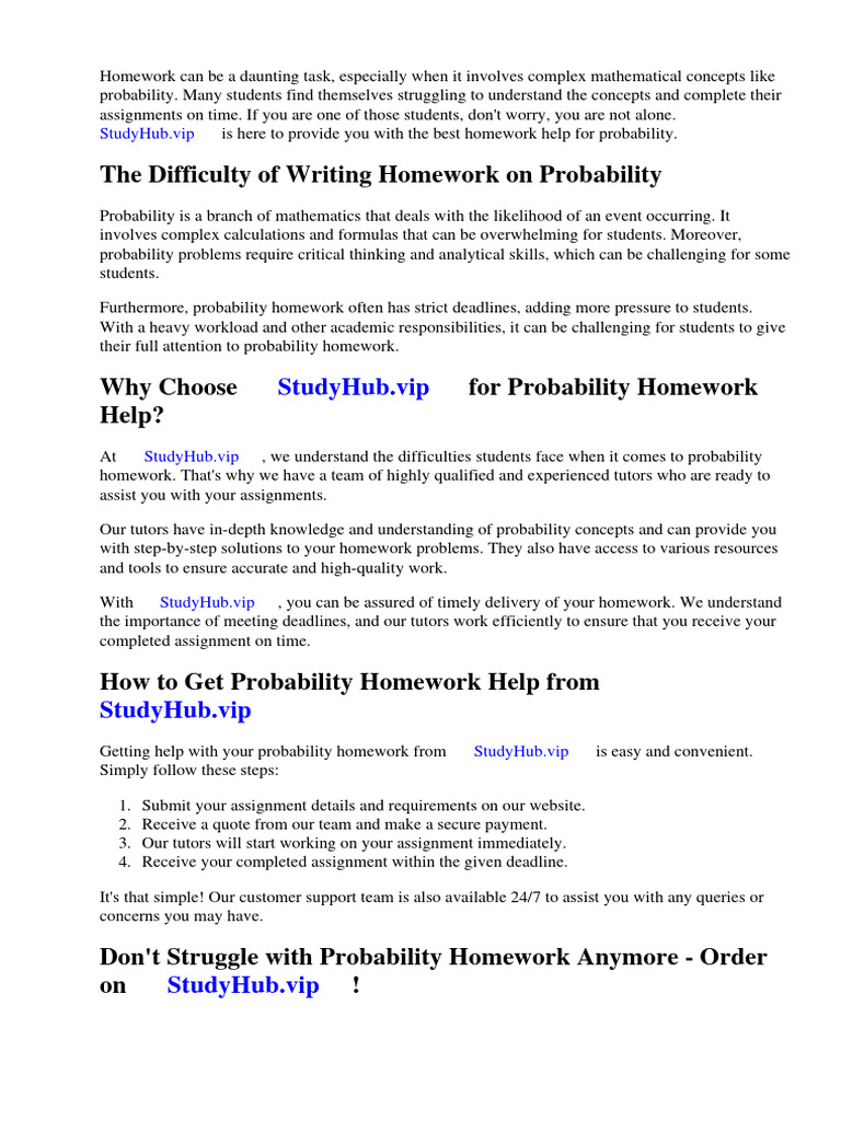 Homework Help Probability | PDF | Probability Distribution | Probability