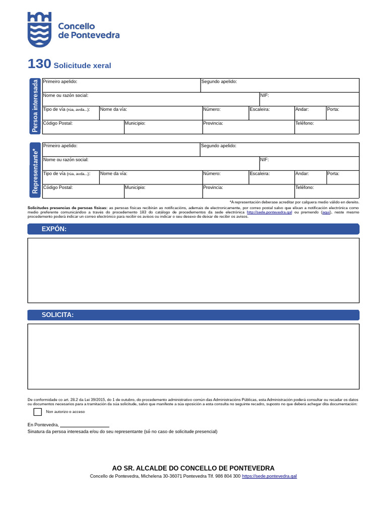 130+solicitude+xeral+formulario | PDF