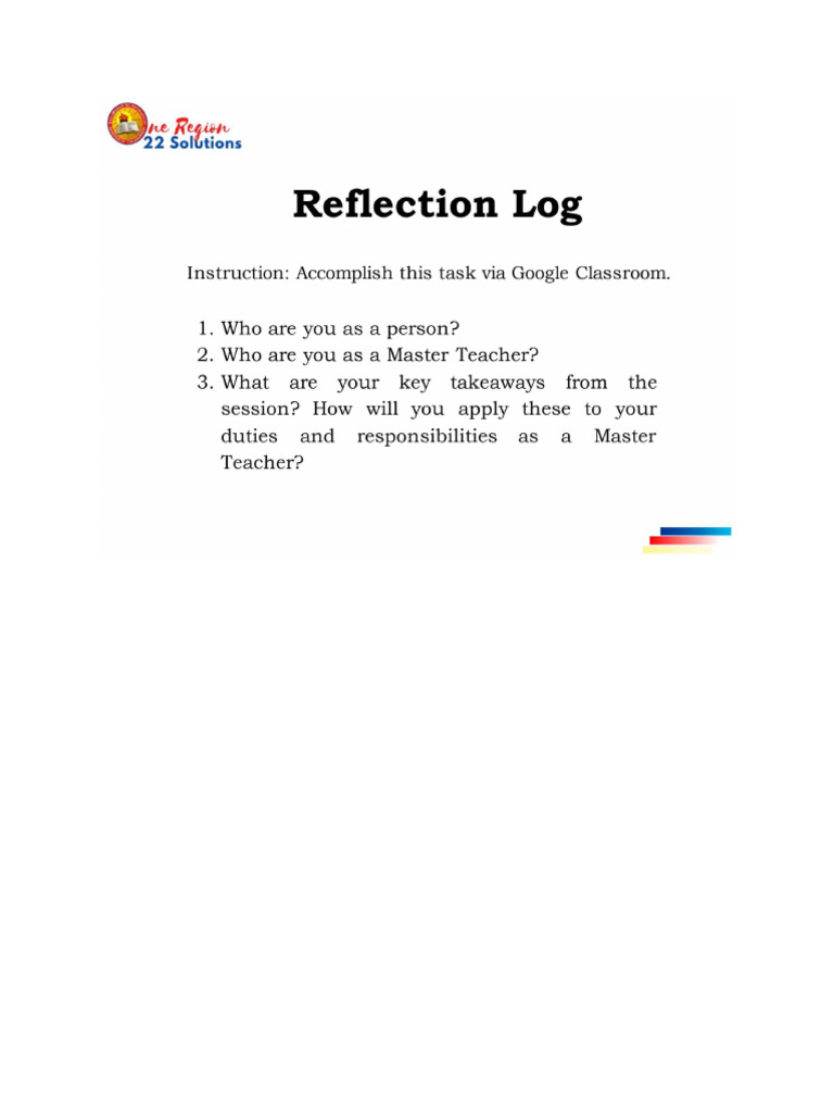 Reflection Log | PDF