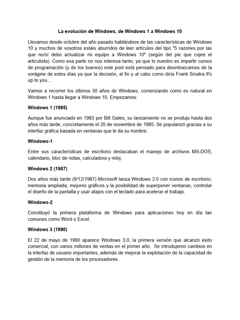 La Evolucion de Windows | PDF | Microsoft Windows | Windows 7