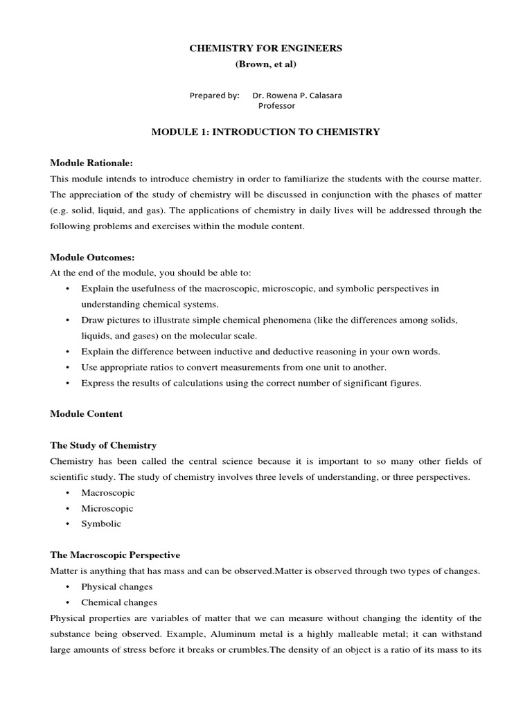Echem 1 Module 1 (Chap 1) Introduction | PDF | Significant Figures | Chemistry