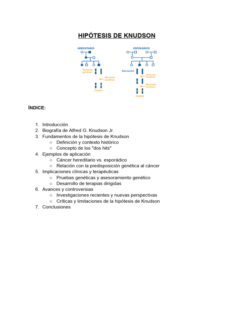 Hipótesis de Knudson | PDF | Gen supresor de tumores | Cáncer