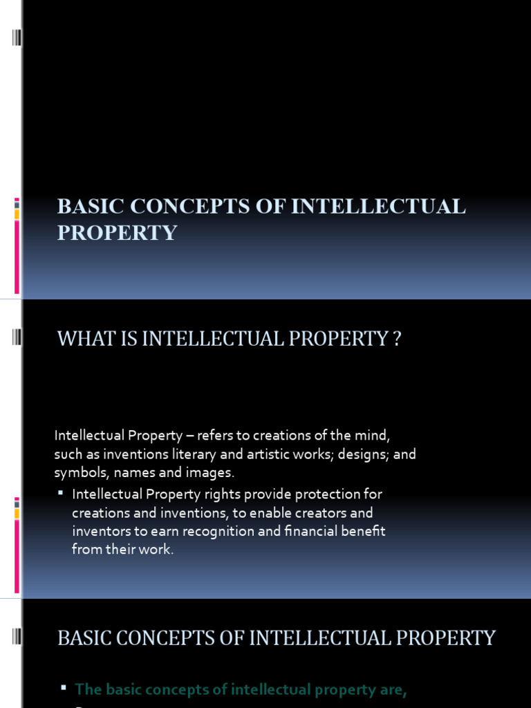 Basic Concepts of Intellectual Property | PDF | Intellectual Property ...