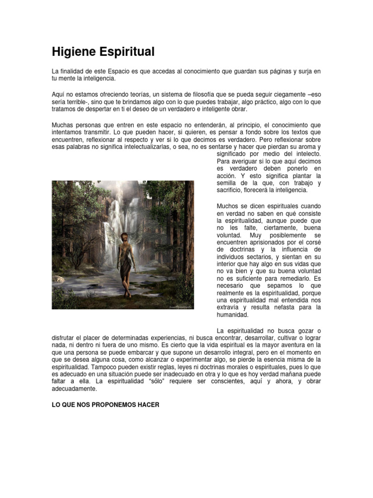 Higiene Espiritual Pdf Sufrimiento Mente