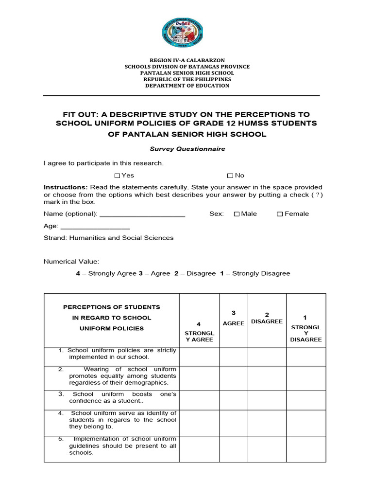 Survey Questionnaire 4 Copies | PDF | Gender | Gender Studies