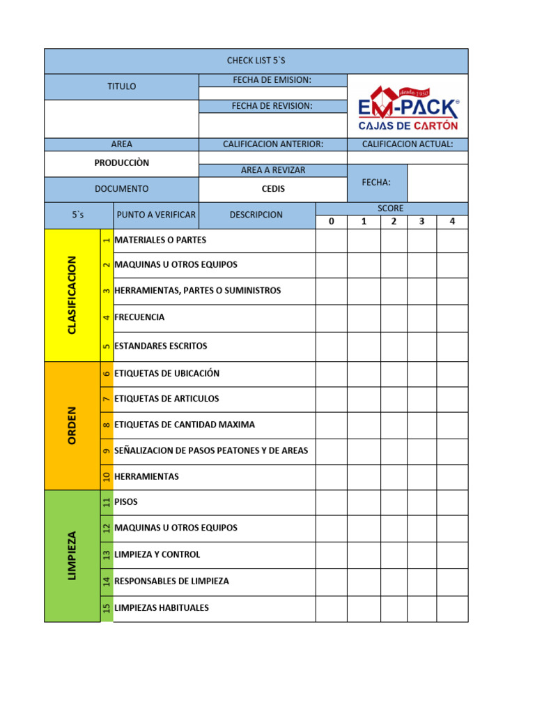 CHECK LIST CEDIS | PDF
