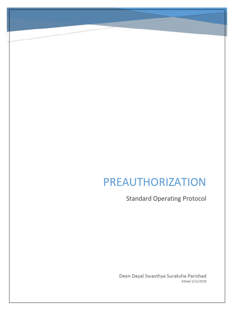 Preauthorization SOP for Health Services | PDF | Hospital | Patient