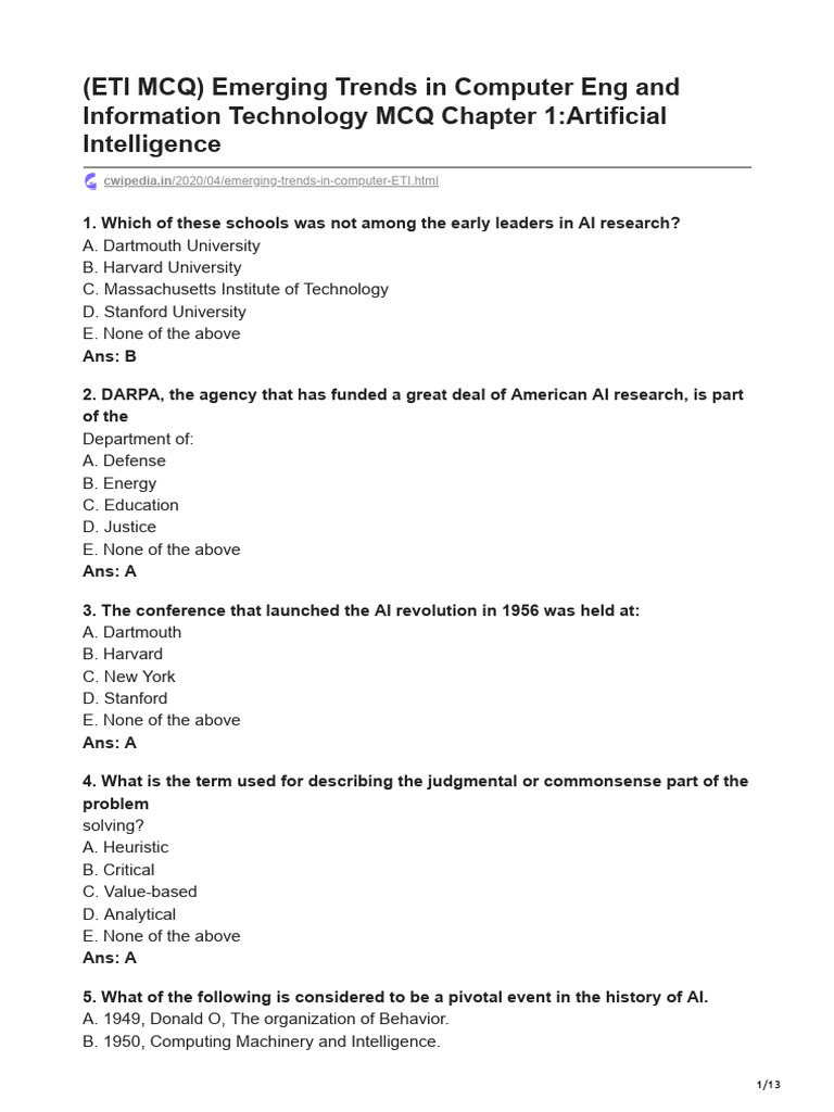 Cwipedia - in-eTI MCQ Emerging Trends in Computer Eng and Information Technology MCQ Chapter ...