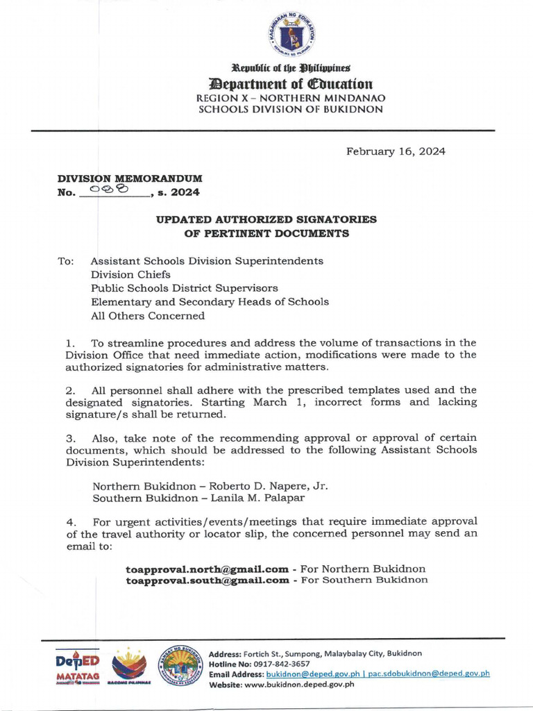 DM-088-s-2024 - Final UPDATED AUTHORIZED SIGNATORIES OF PERTINENT ...