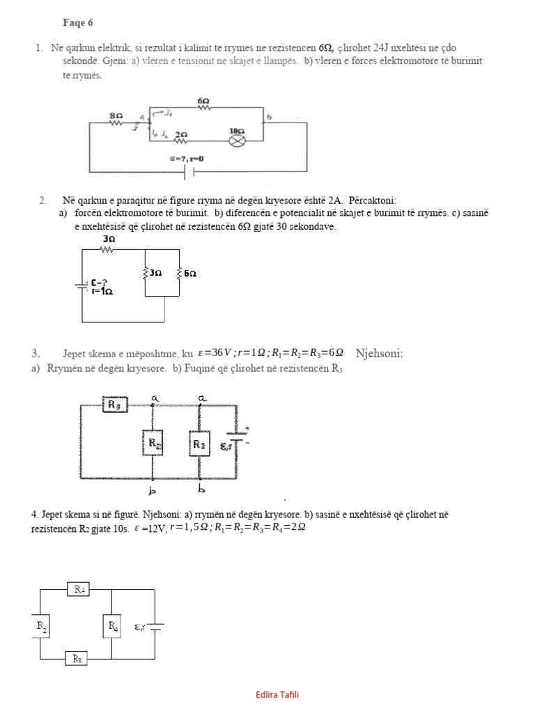 Ushtrime Me Rryme Elektrike Faqe 6 | PDF
