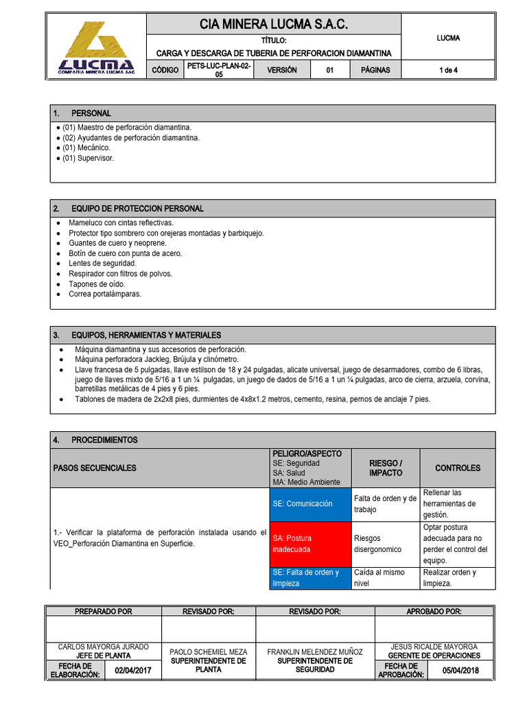 Pets - Procedimiento Escrito de Trabajo Seguro | PDF Pets - Procedimiento Escrito de Trabajo Seguro | PDF