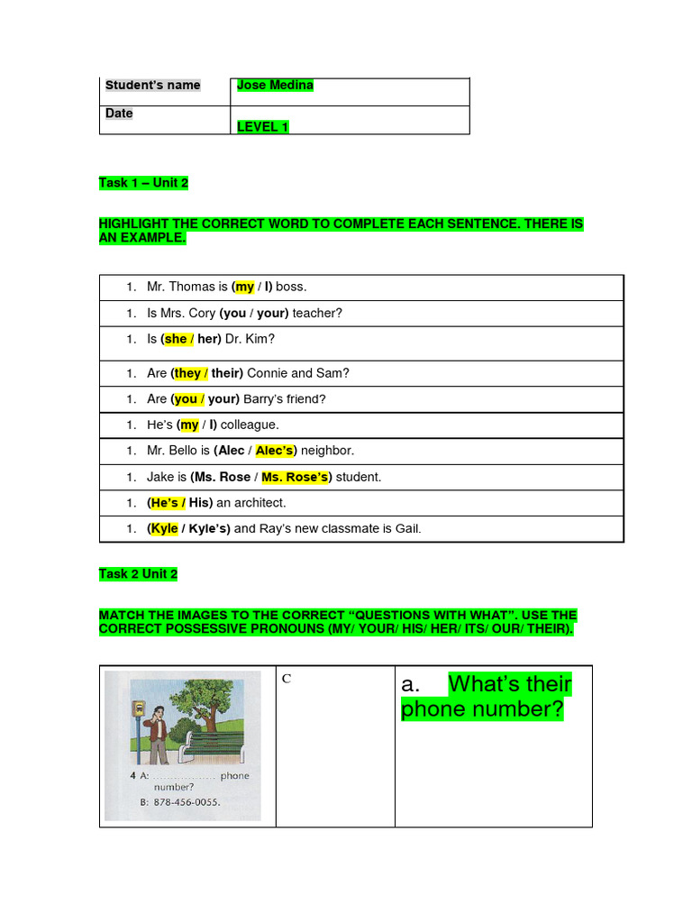 Beginner English Exercises | PDF