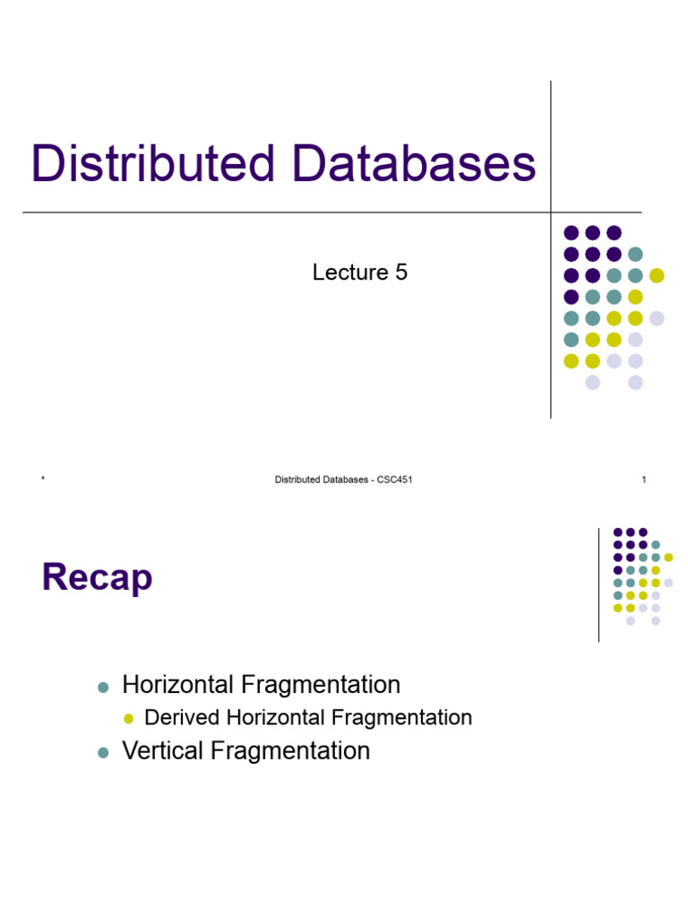 DDBS Lecture5 | PDF | Databases | Data