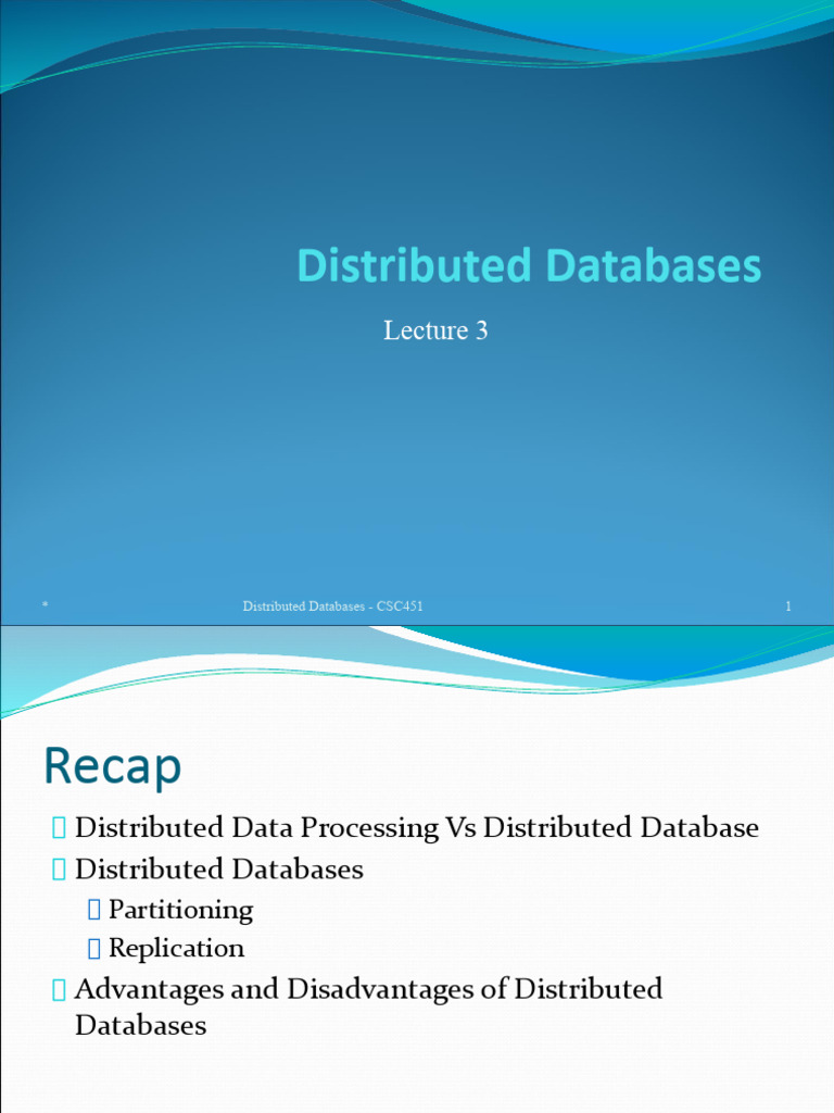 DDBS Lecture2 | PDF | Databases | Replication (Computing)