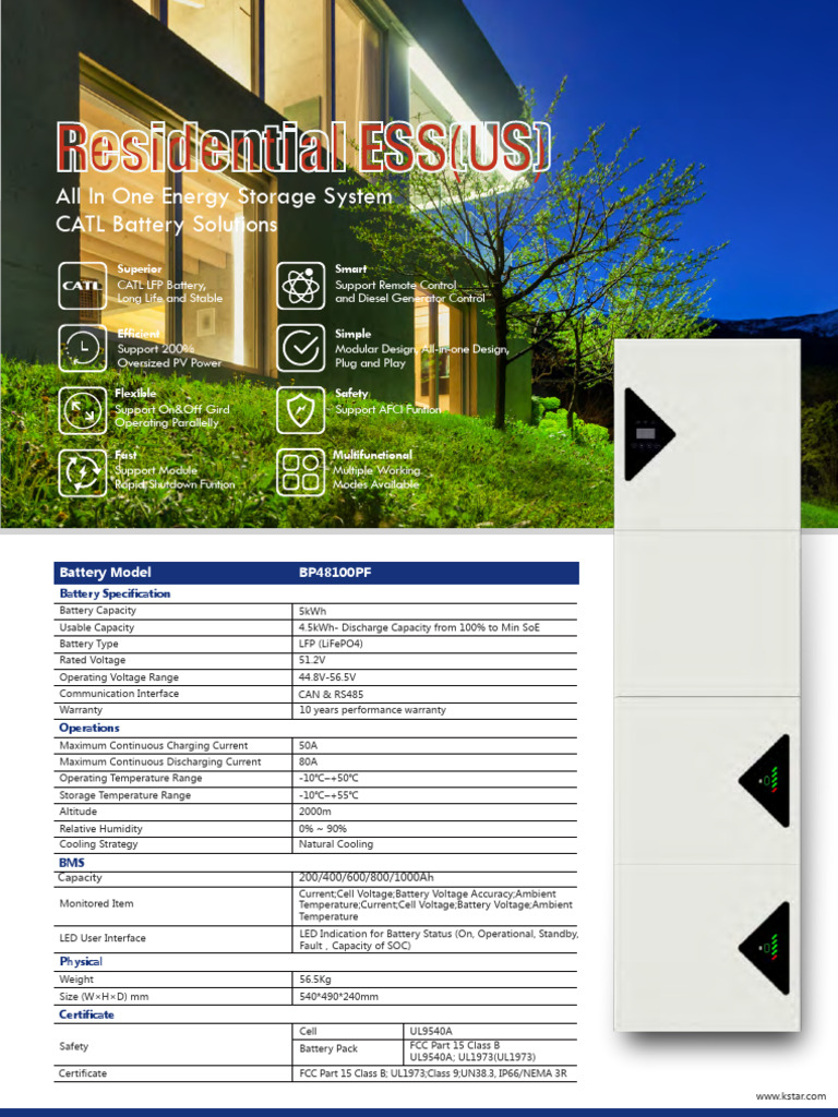 All-in-One Residential Energy Storage System | PDF | Electromagnetism ...