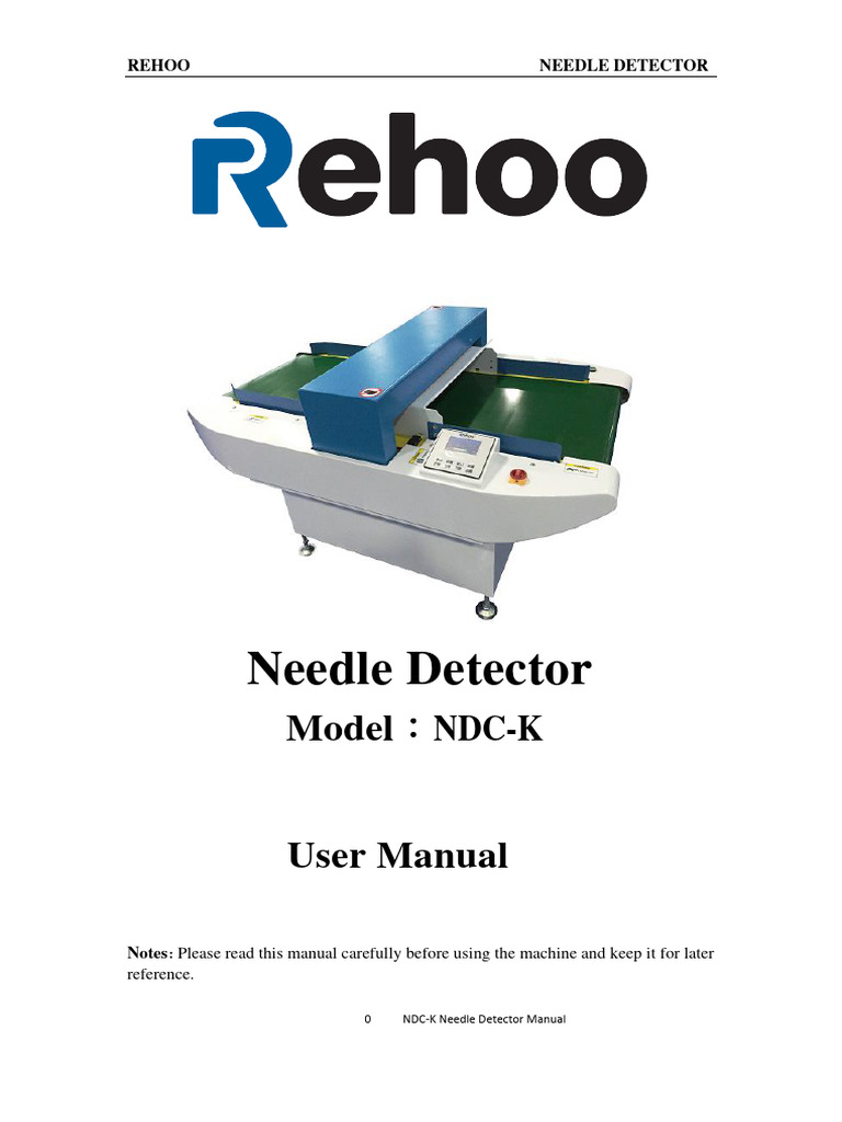 Needle Detector: Model NDC-K | PDF | Sensor | User Interface
