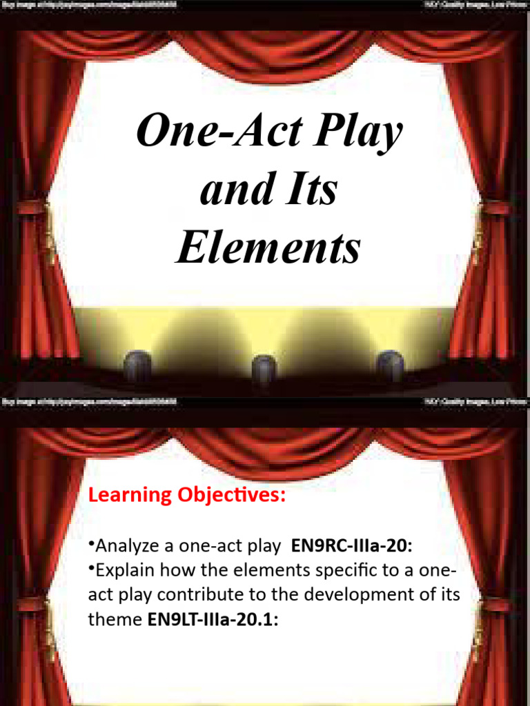 Lesson 3-One Act Play and Its Elements | PDF | Plot (Narrative)